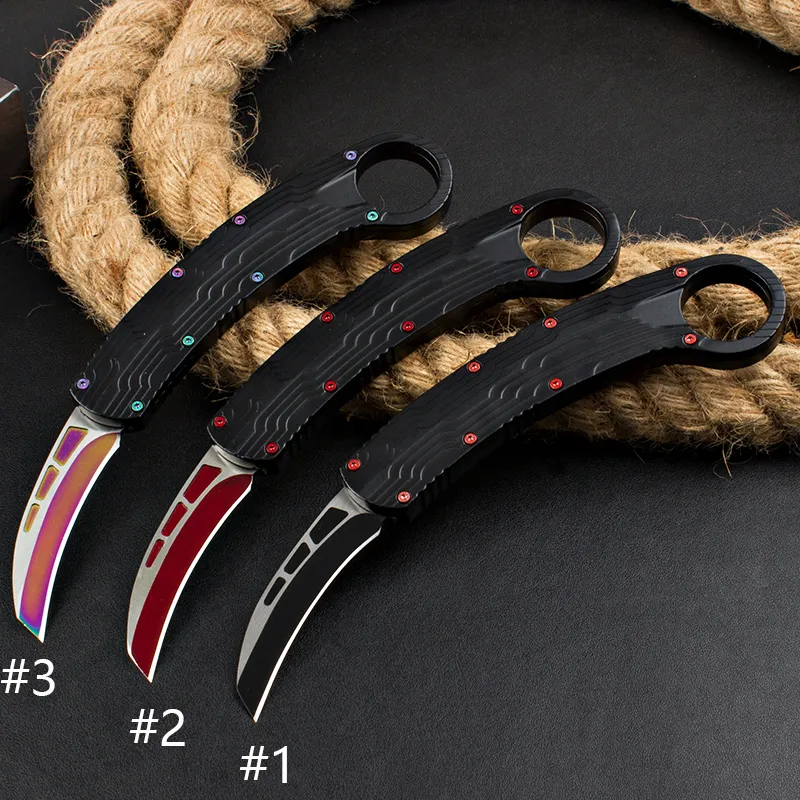 DHgate.com:Double Action Claw Karambit Knives - 440c Blade, Black Zinc ...