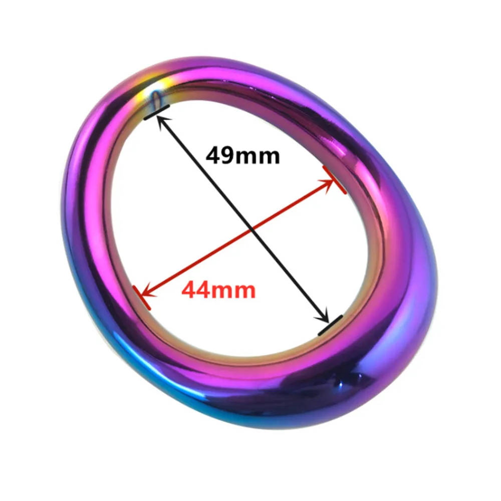 Penis Cock Rings 6 Sizes Optional Colorful Steel Curve Penis Ring Delay ...