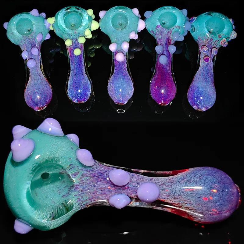 Hand Blown Pyrex Glass Pipe: Unique Smoking Piece With Beads, Hand ...