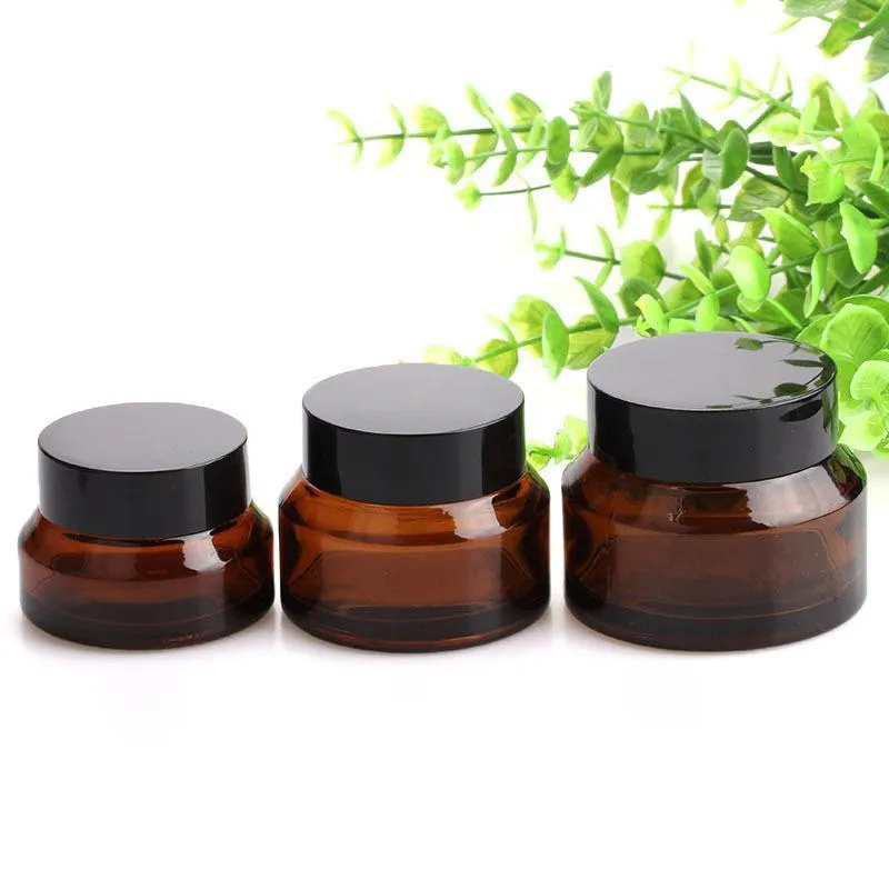 DHgate.com:12 Amber Glass Containers for Face Cream, Refillable ...