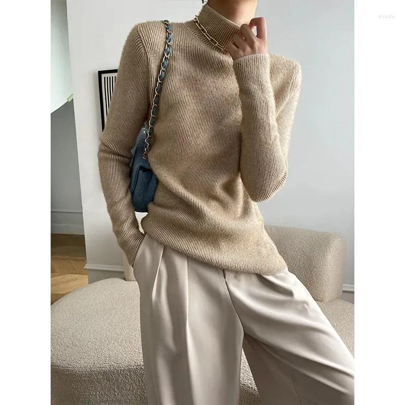 Womens Sweaters O-Neck Beige Color Full Sleeves Slim Fit Knitting ...