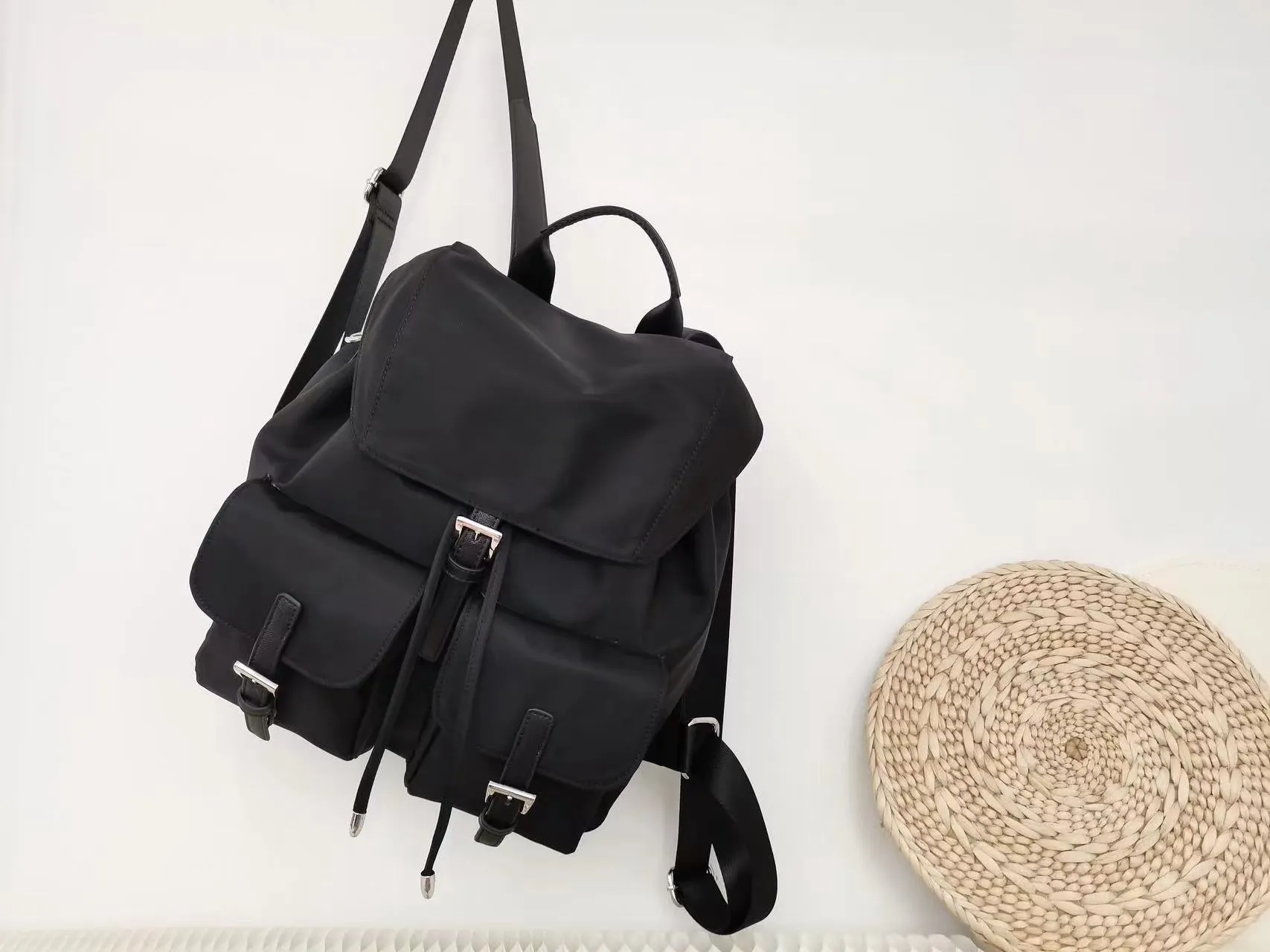 Designer Black Backpack School Bag Nylon Student Bag Outdoor Travel Shoulder Bag Men Ladies ...