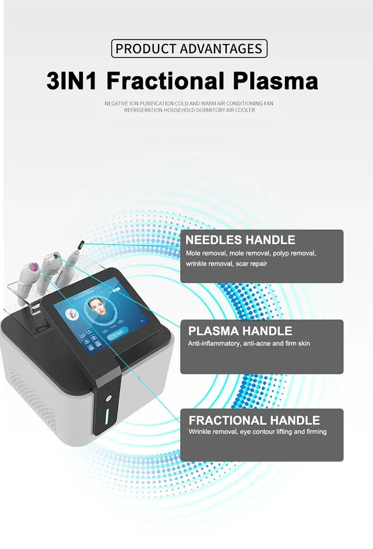 3 In 1 Fractional Cold Plasma RF Plasma Pen Rf Skin Tightening Device ...