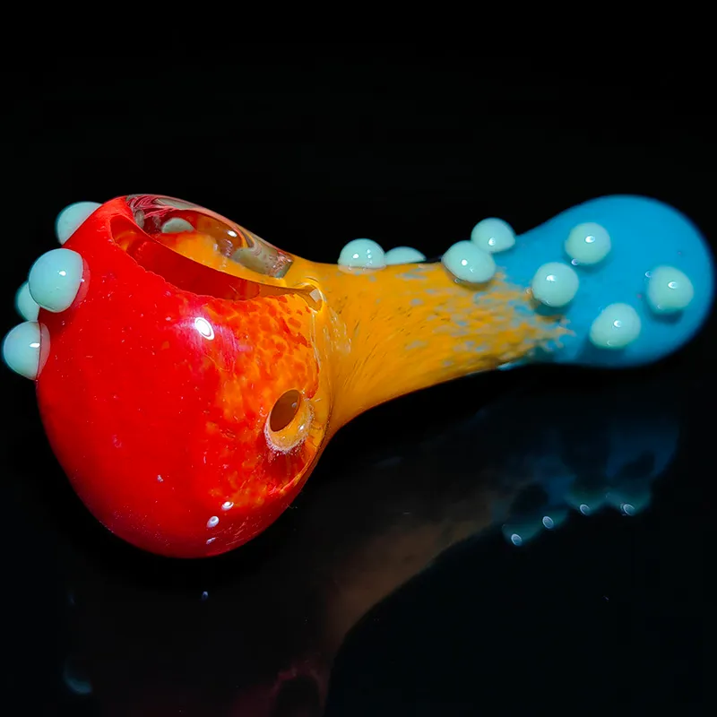 Handmade Glass Vapor Smoke Pipe Colorful Handicrafted Spoon Pipe With ...