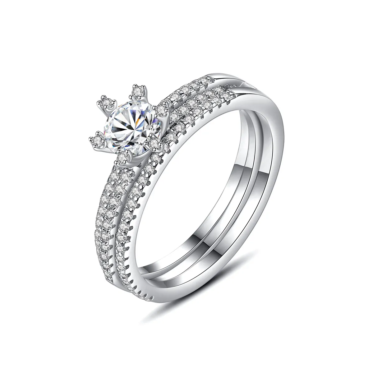 Elegant Moissanite Ring Set - S925 Silver, Six-Claw Design, Exquisite ...