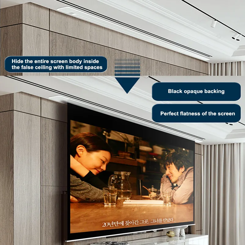 Ceiling Recessed Motorized Projection Screen Installation | Shelly Lighting