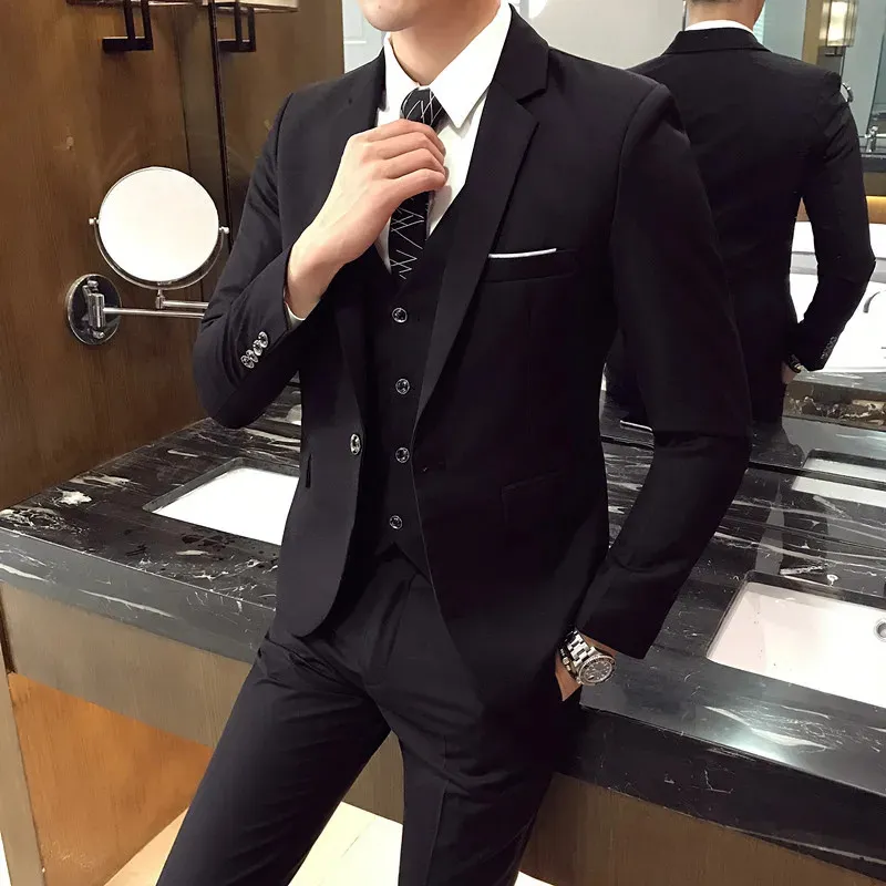 DHgate.com:Mens 3-Piece Business Casual Blazer Suit Set with Coat, Vest ...