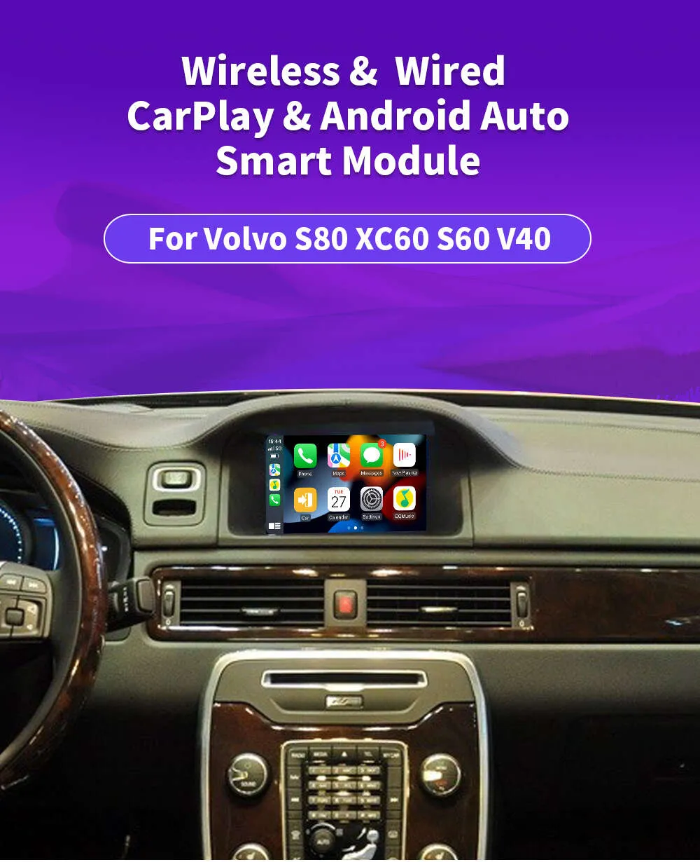 CarPlay Android Auto AI Box Für Volvo XC60 XC70 S60 S80 V60 V70 V40 2011 2024: Link Decoder Des ...