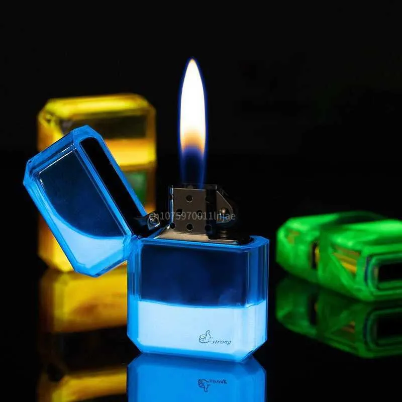Lighters Lighters Luminous Quicksand Fluorescent Gas Lighter Windproof ...