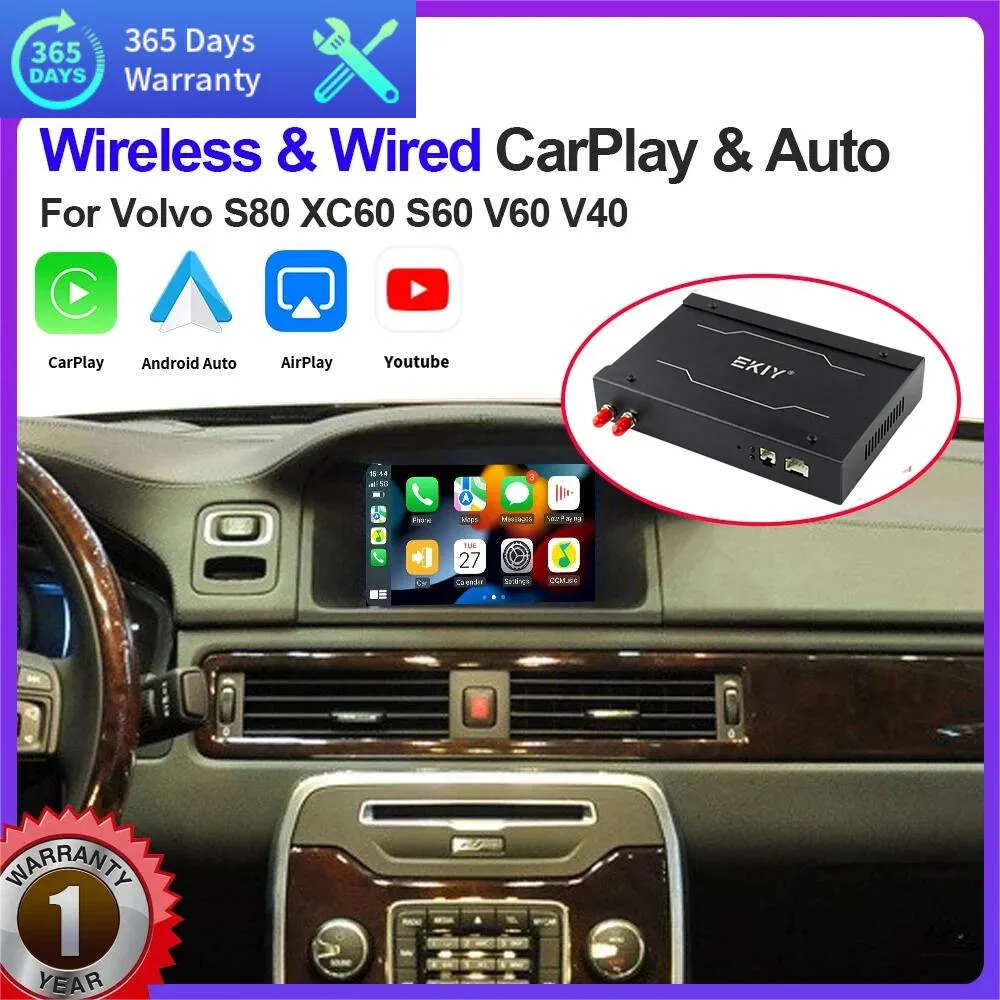 New Car Wireless Apple Carplay Android Auto Module Car AI Box For Volvo XC60 XC70 S60 S80 V60 ...