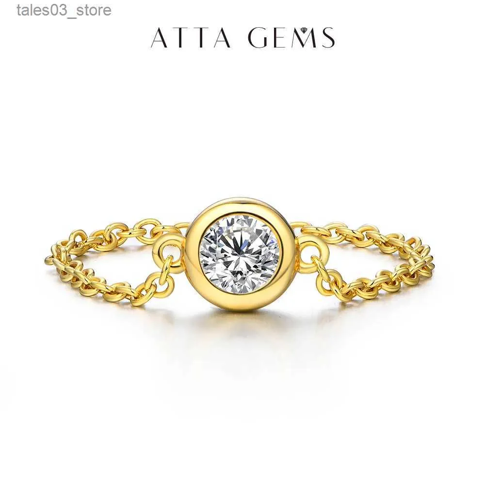 DHgate.com:10K 14K 18K Gold Moissanite Ring for Women, Round 4.0mm, Real Gold Au585 Chain Ring ...