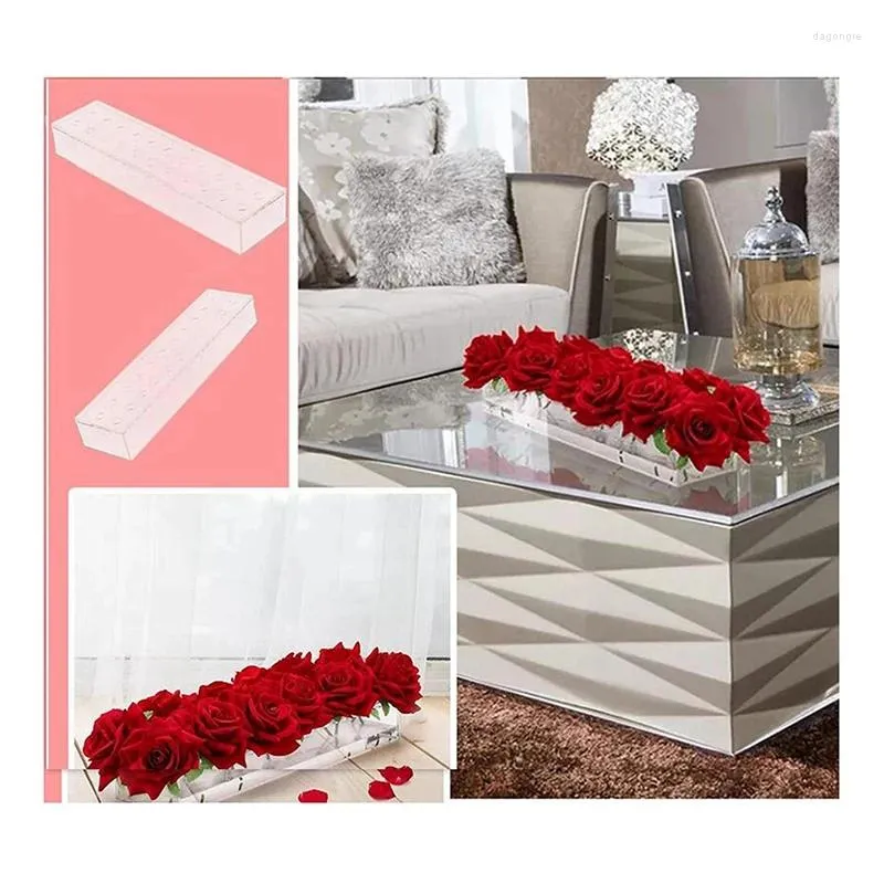 DHgate.com:2Pcs Acrylic Rectangular Flower Vases, Clear Modern ...