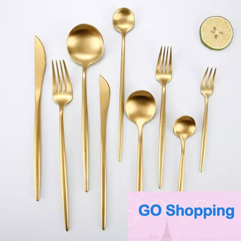 Luxury Gold Flatware Set - Stainless Steel Cutlery for Wedding & Fine Dining, Elegant Knife Fork ...
