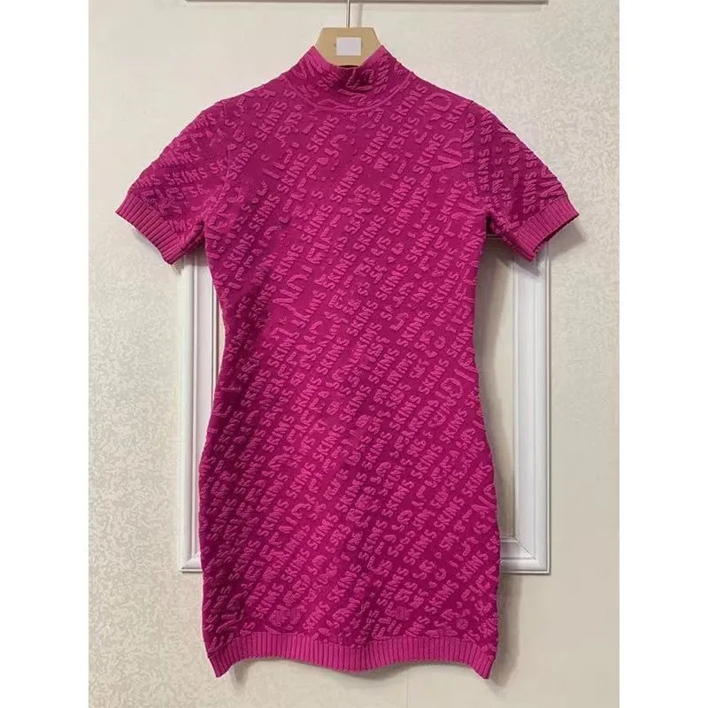 DHgate.com:Womens Acrylic Knit Jacquard Letter Pattern Bodycon Tunic ...