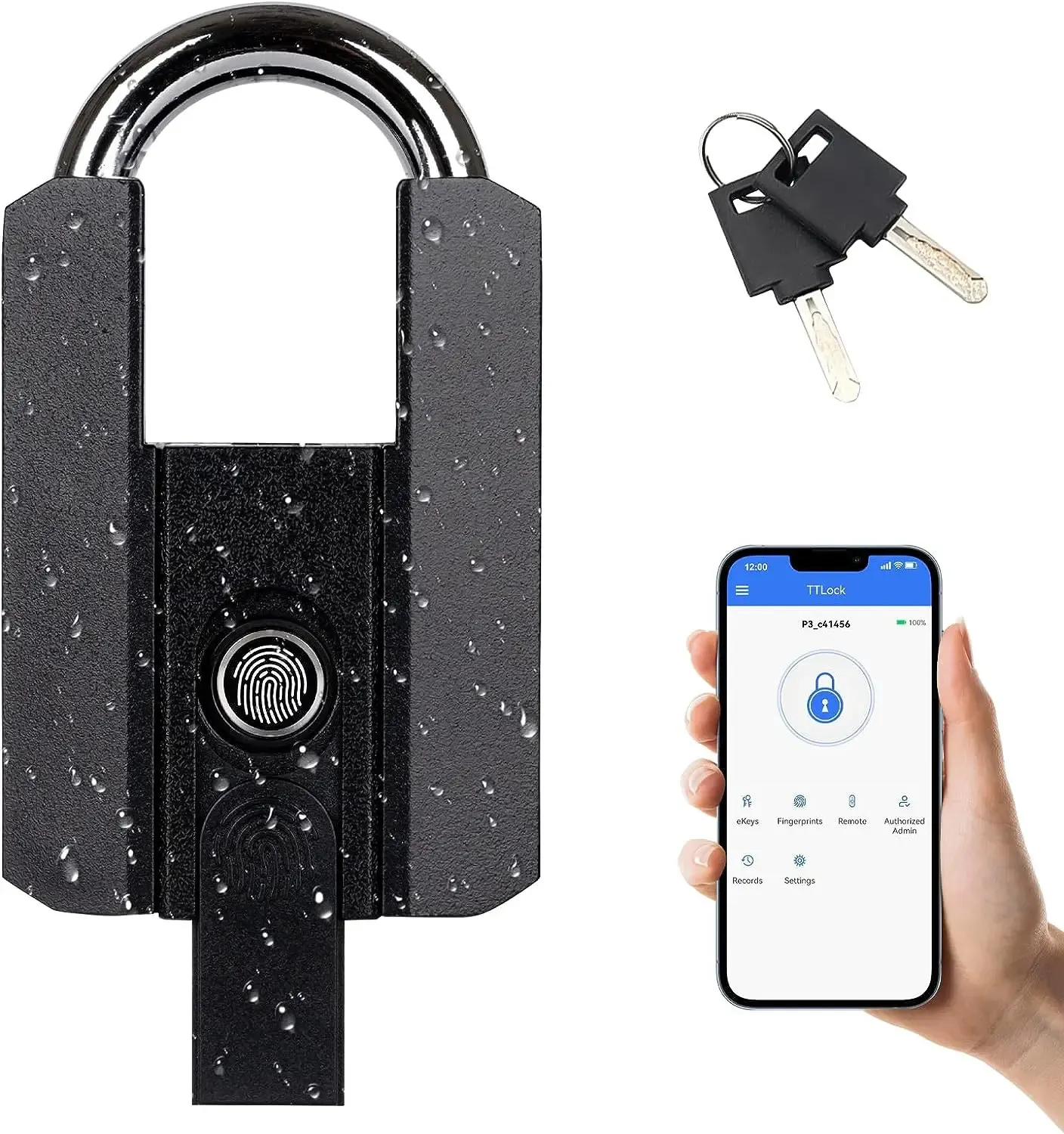 Outdoor Smart Lock Outdoor Safely Padlock Black Heavy Duty Combination ...