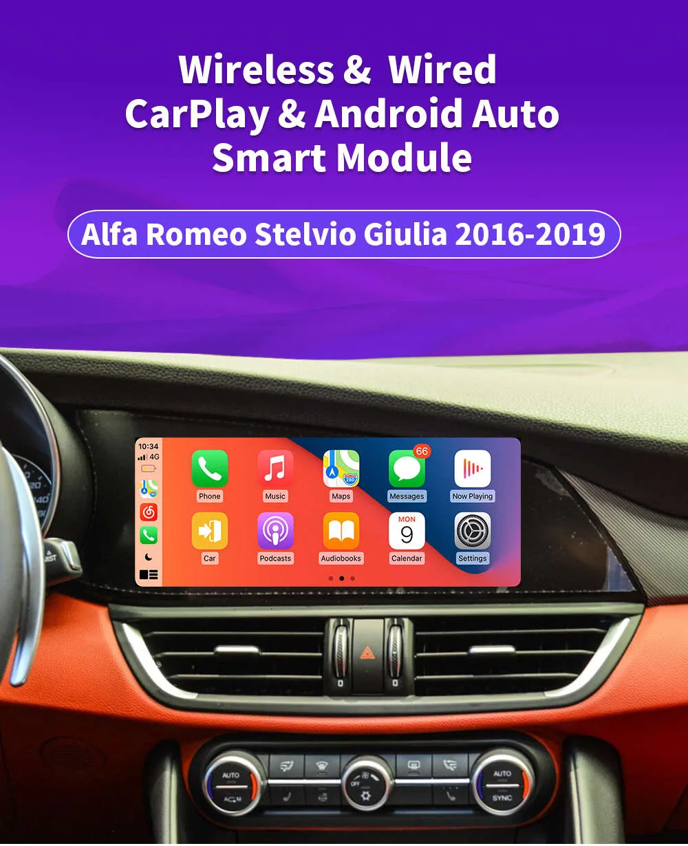 New Car Wireless Apple Carplay Android Auto Module Box For Alfa Romeo ...