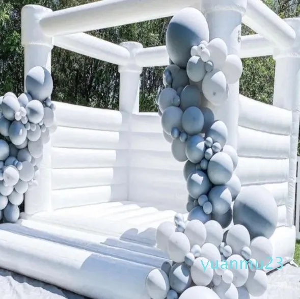 DHgate.com:White Inflatable Wedding Bouncy Castle with Safety Enclosure ...