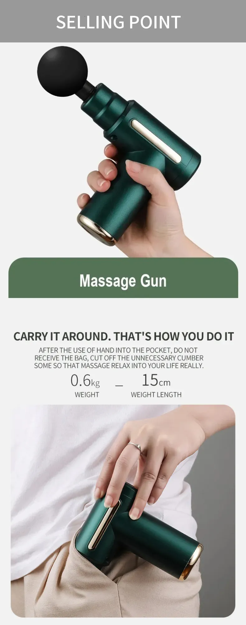 Full Body Massager Electric Percussion Device Deep Tissue Muscle ...
