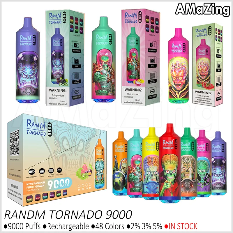 Randm Tornado 9000 Puffs Fumot Puff 9k E Cigarettes Mesh Coil