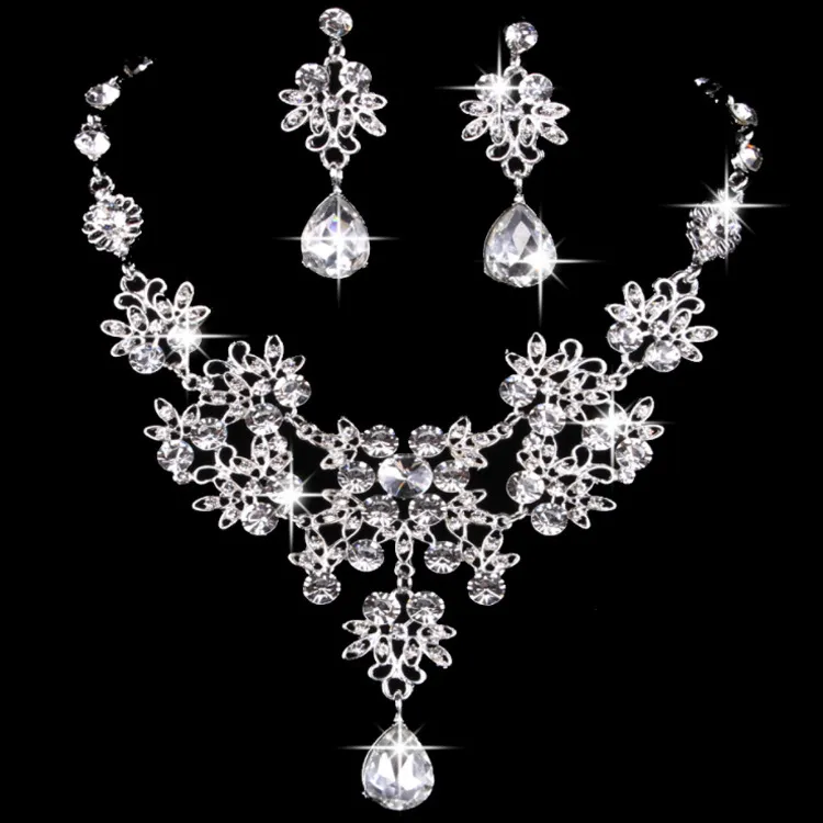 DHgate.com:Adjustable Crystal Wedding Earrings and Necklace Set, Bridal ...