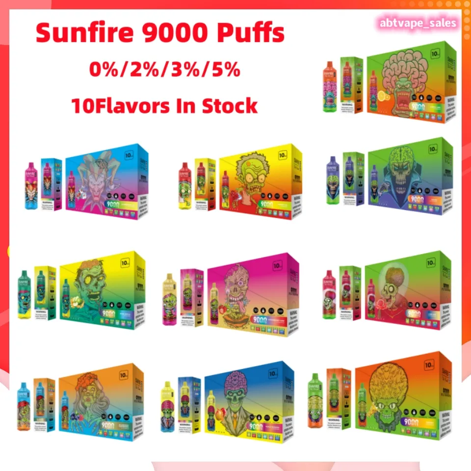 Sunfire E Cigarette 9000 Puffs Vapes Disposable Puff 9000 Tornado 9k ...