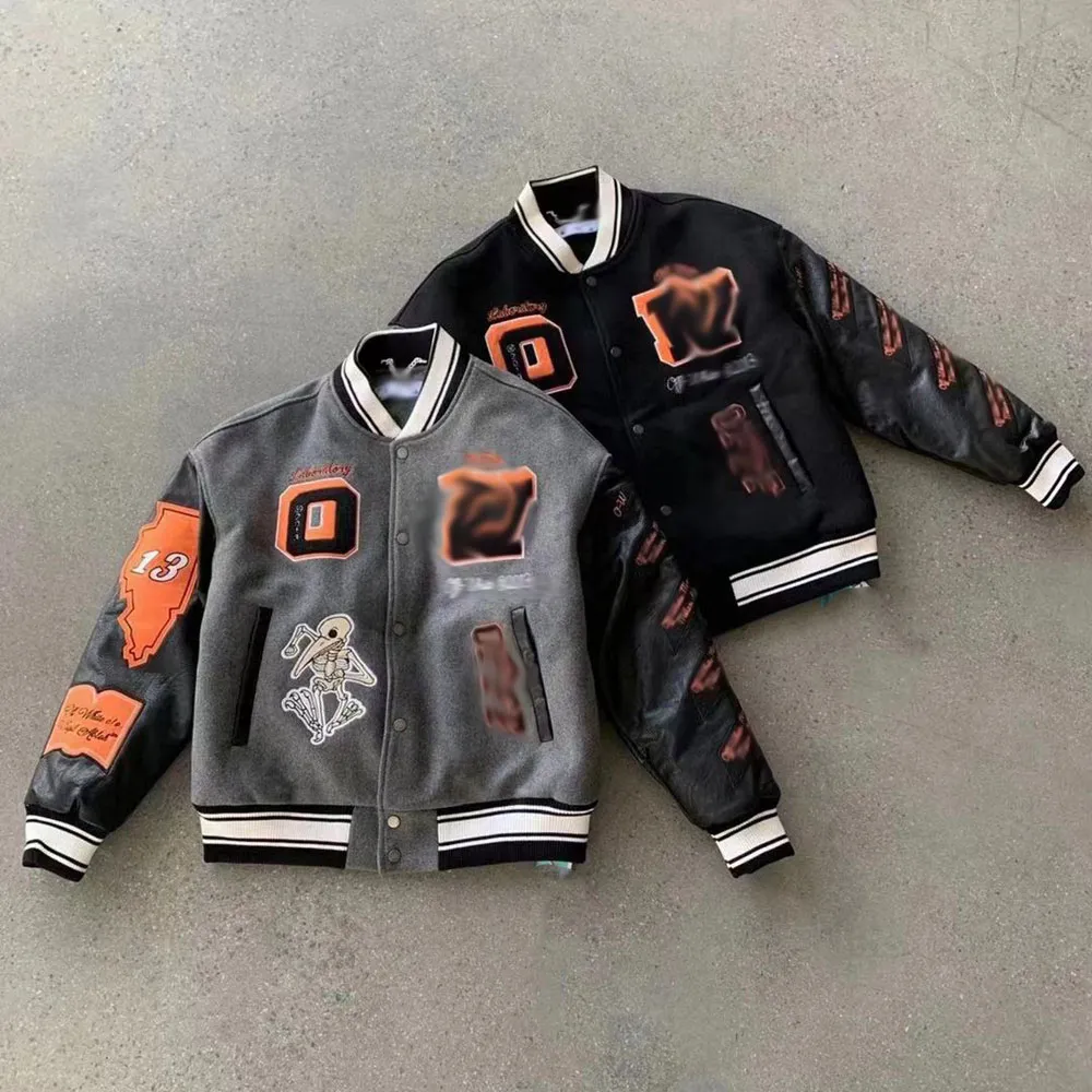DHgate.com:High-Quality Off-White Wool Jacket: Embroidered Autumn ...