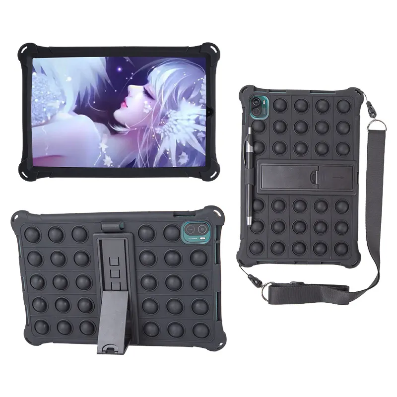 Kids Shockproof Tablet Case: Fidget Bubble, Stand, & Shoulder Strap ...