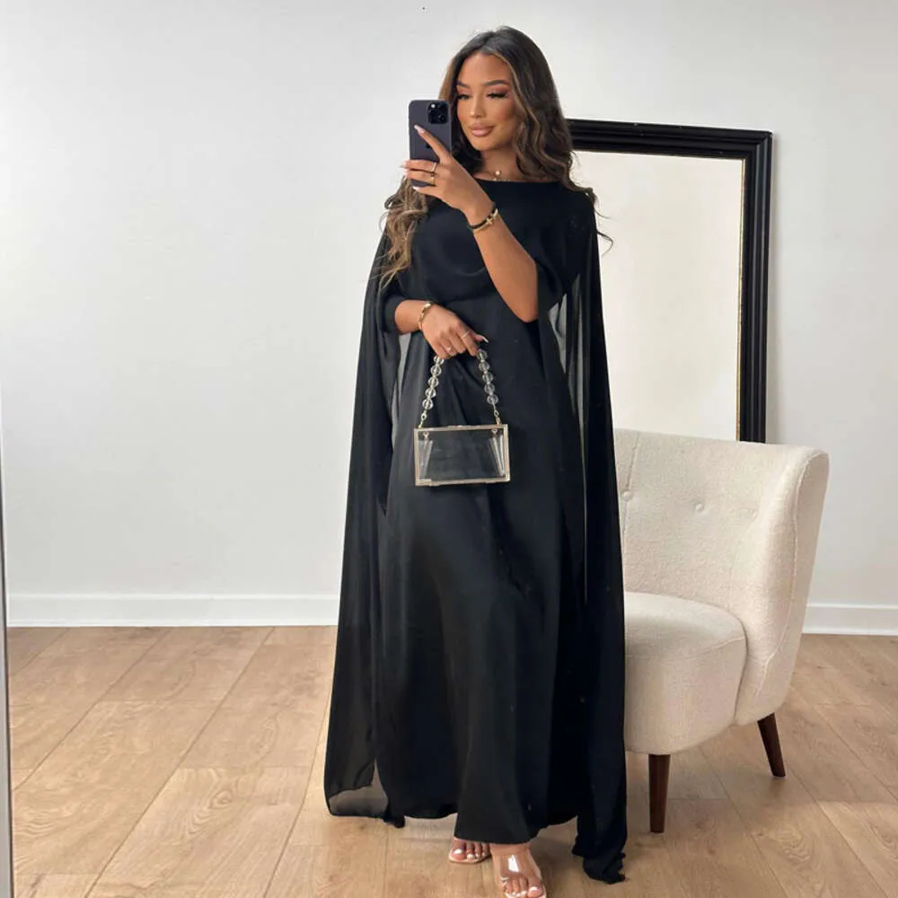 Elegant Chiffon Maxi Dress - Flowy Long Gown, High Waist Robe, Solid ...