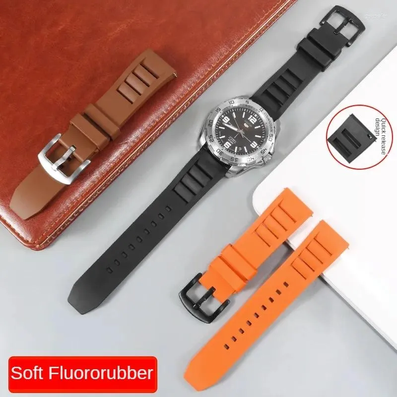 Durable Black Silicone Watch Band - 19mm 20mm 21mm 22mm Flat Interface ...