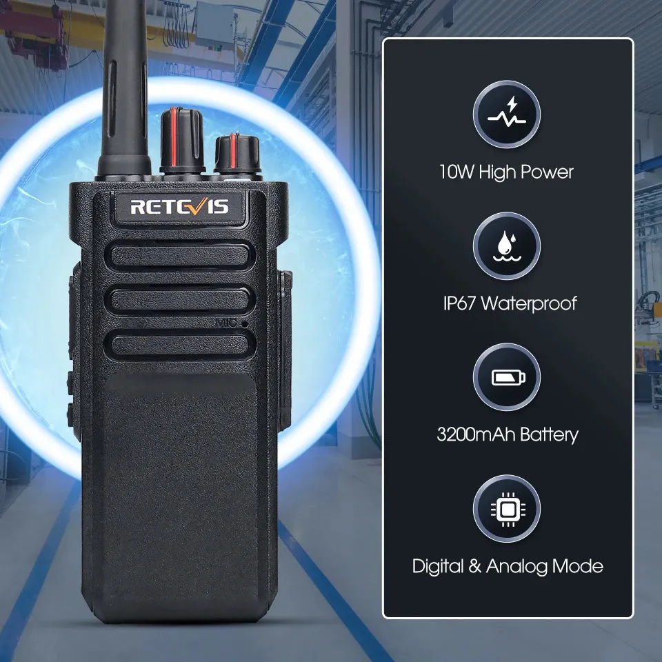 Retevis RT29D 10W DMR Walkie Talkie: Long Range, Waterproof Two Way ...