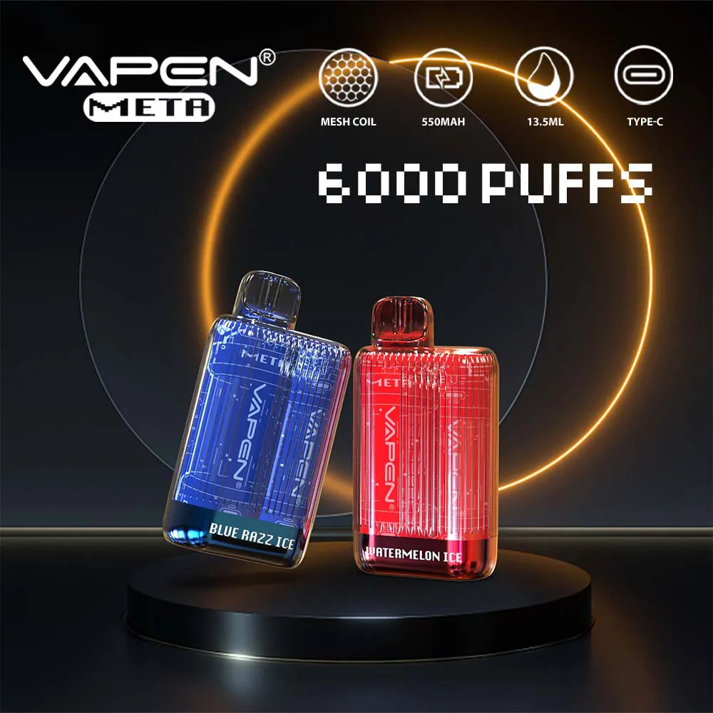Original Vapen META 6000 Puff 6k Einweg Vape Stift E Zigarettenbox 6000 ...