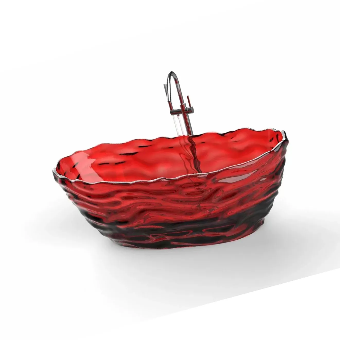 DHgate.com:Oval-Shaped Freestanding Resin Bathtub with Crystal Wine Red ...