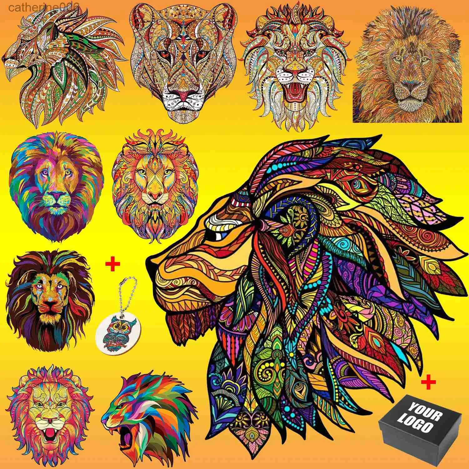 DHgate.com:Animal Jigsaw Puzzles Wooden Sloth Lion Irregular Shape Toys ...