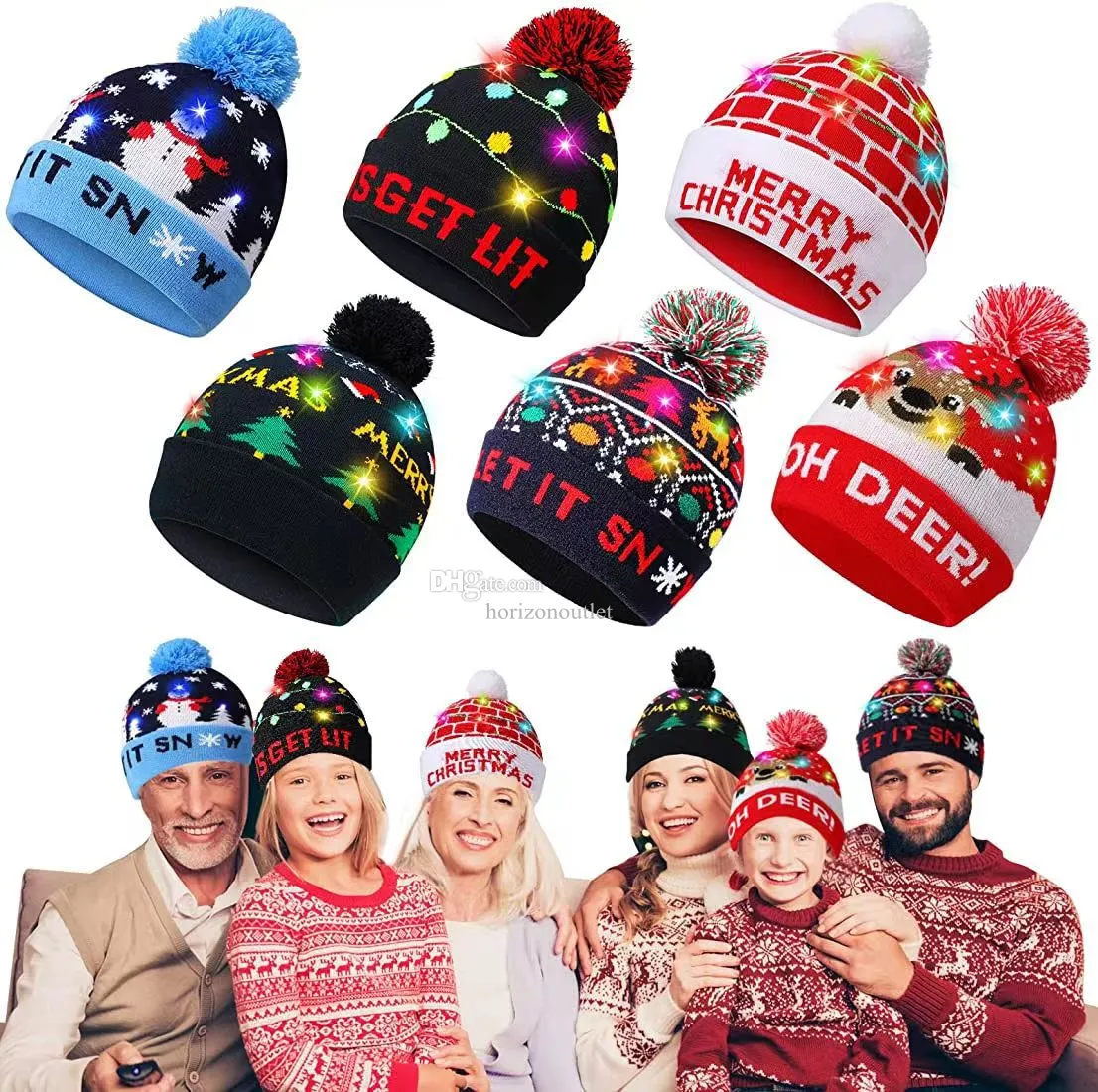 DHgate.com:LED Christmas Beanie Hat - Illuminate Your Holidays with 20 ...
