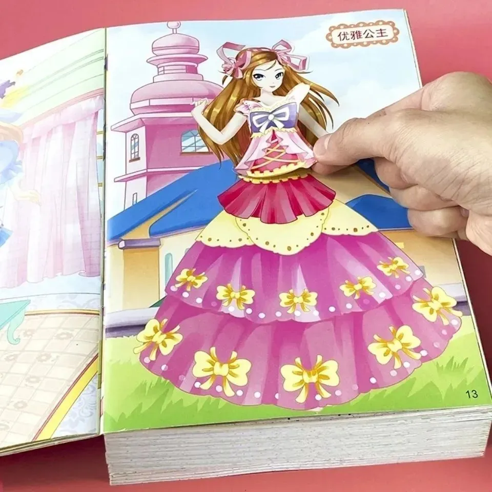 DHgate.com:Kids Princess Dress Up Sticker Books, 3/6 Books, Dress Up ...
