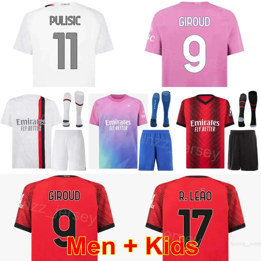Club Man Youth 10 Rafael Leao Jerseys 24 23 Soccer 14 Tijjani Reijnders ...