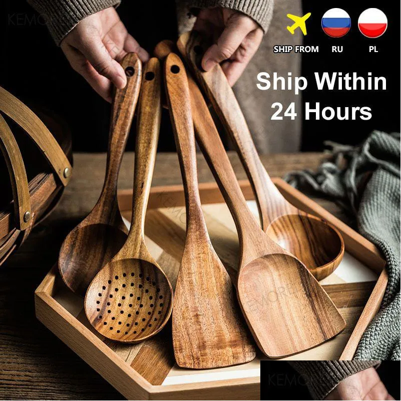 DHgate.com:Natural Teak Wood Kitchen Utensils - Spoons, Ladle, Turner ...