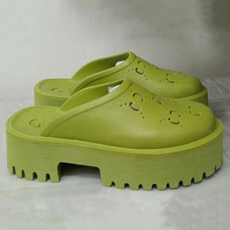 Gucci Inspired Rubber Platform Slides For Women And Men With Thick ...