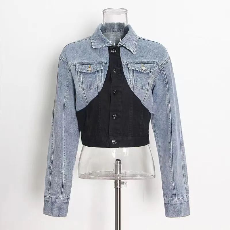 High Waist Spliced Jeans for Women - Stylish Slim Fit, European Design ...