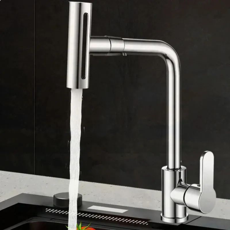 Stainless Steel Kitchen kitchen water faucet with 4 Modes, Waterfall ...