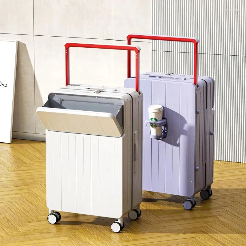 DHgate.com:Suitcase 2024: 20/22/24/26in Front Open Trolley Roller Carry ...