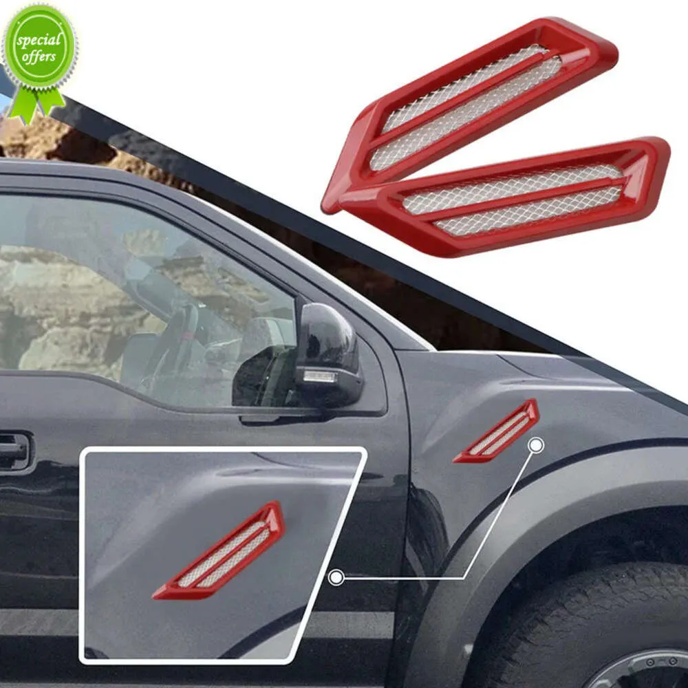 Car Fender Vent Covers 2pcs 2024 Air Flow Side Wing Stickers for Auto Exterior Decor Durable ABS Plastic Black Modified Accessories for Enhanced