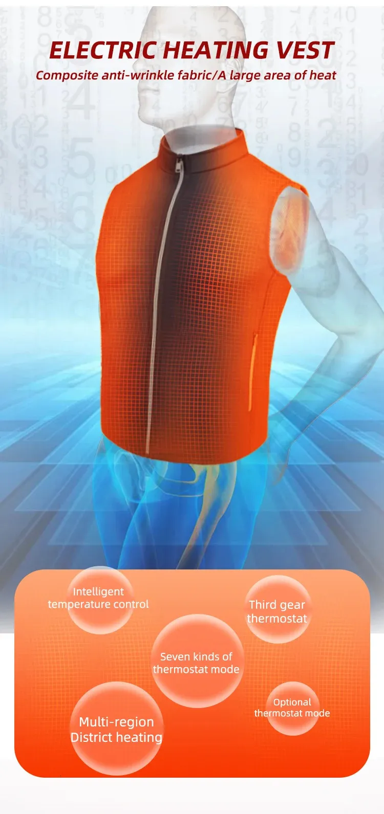 Men's Heated Vest Winter Warm USB Heating Thermal Sleeveless Jacket ...