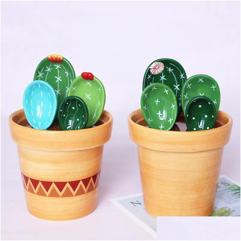 DHgate.com:Measuring Tools Creative Ceramic Cactus Cups and Spoon ...
