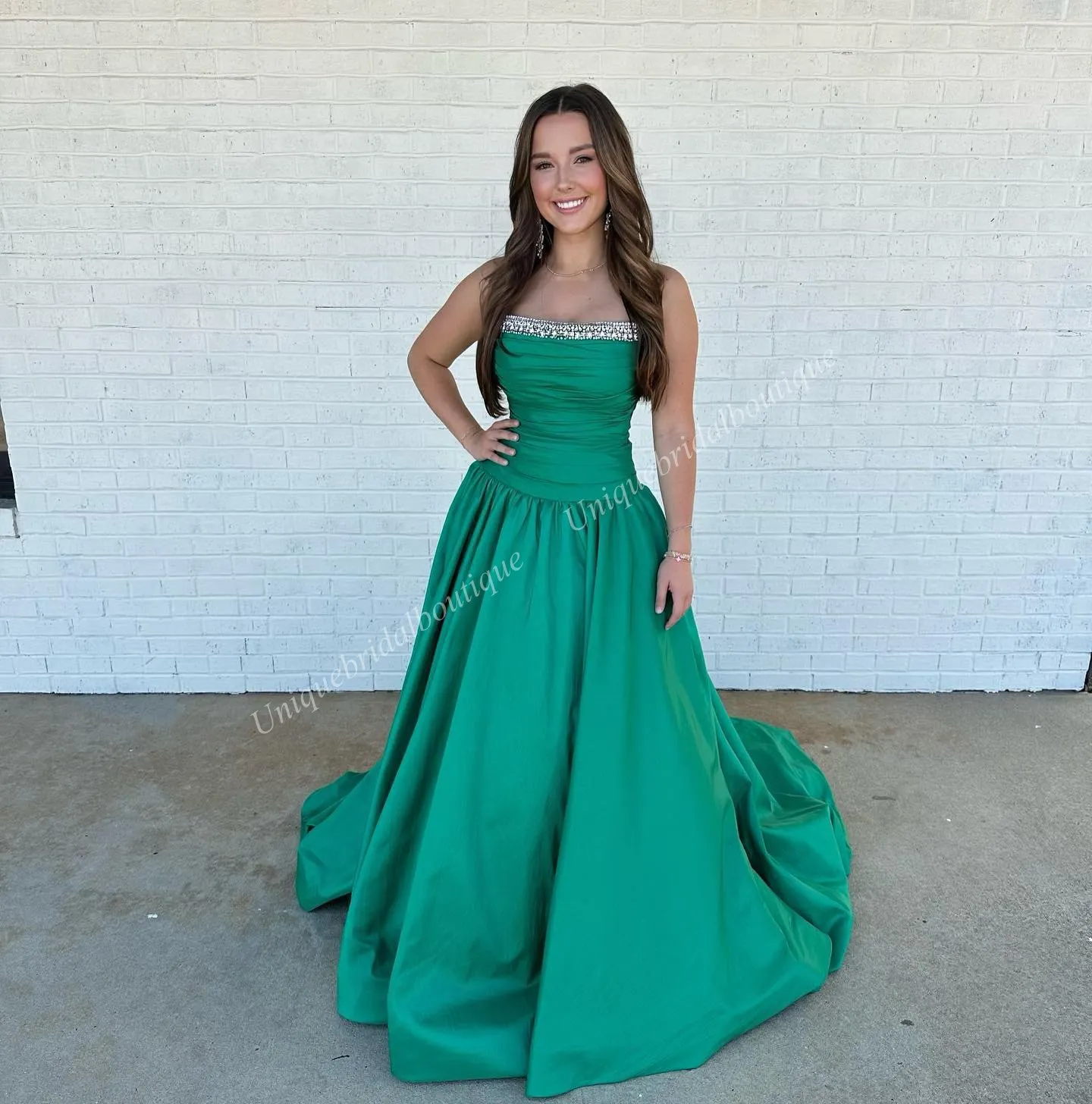 Red Satin Drop Waist Long Satin Prom Dress With Pleated Satins Perfect ...