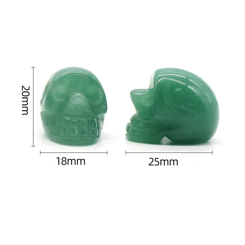 Natural Stone Skull Statues Carved Gemstone Healing Crystals For Chakra ...