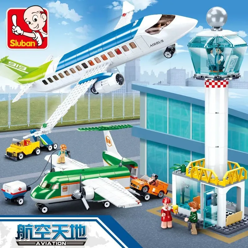 DHgate.com:Civil Aviation Airport Airplane Model Building Blocks Bricks ...