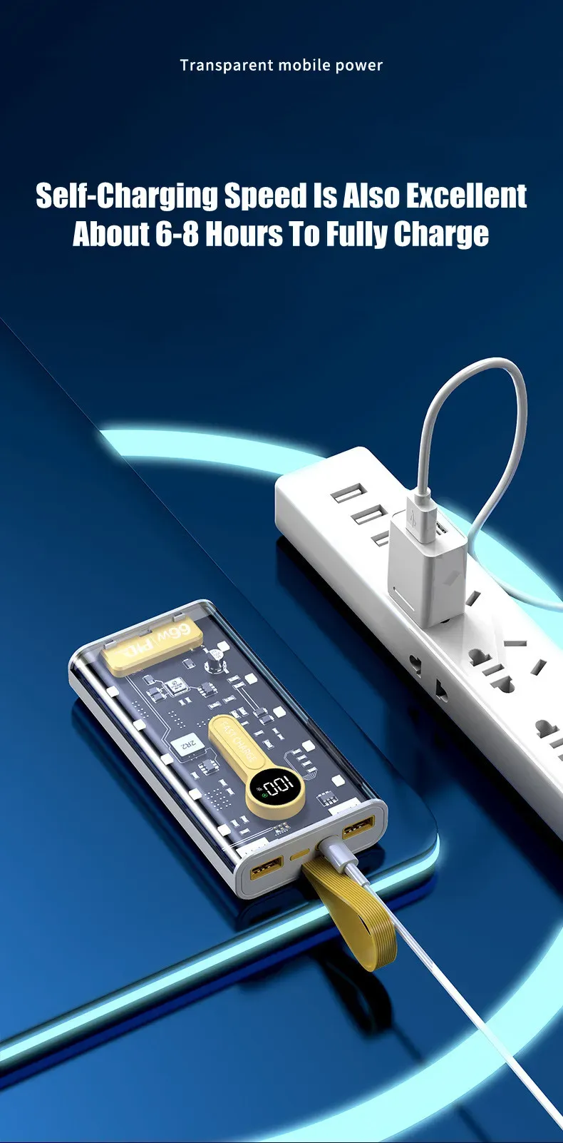 Power Bank 50000mAh 66W Super Fast Charge Portable External Battery Fast Charger For Xiaomi ...