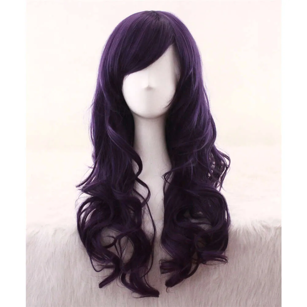 Psylocke Cosplay Wig: Long Purple Wavy Wig, 60cm, Heat Resistant ...