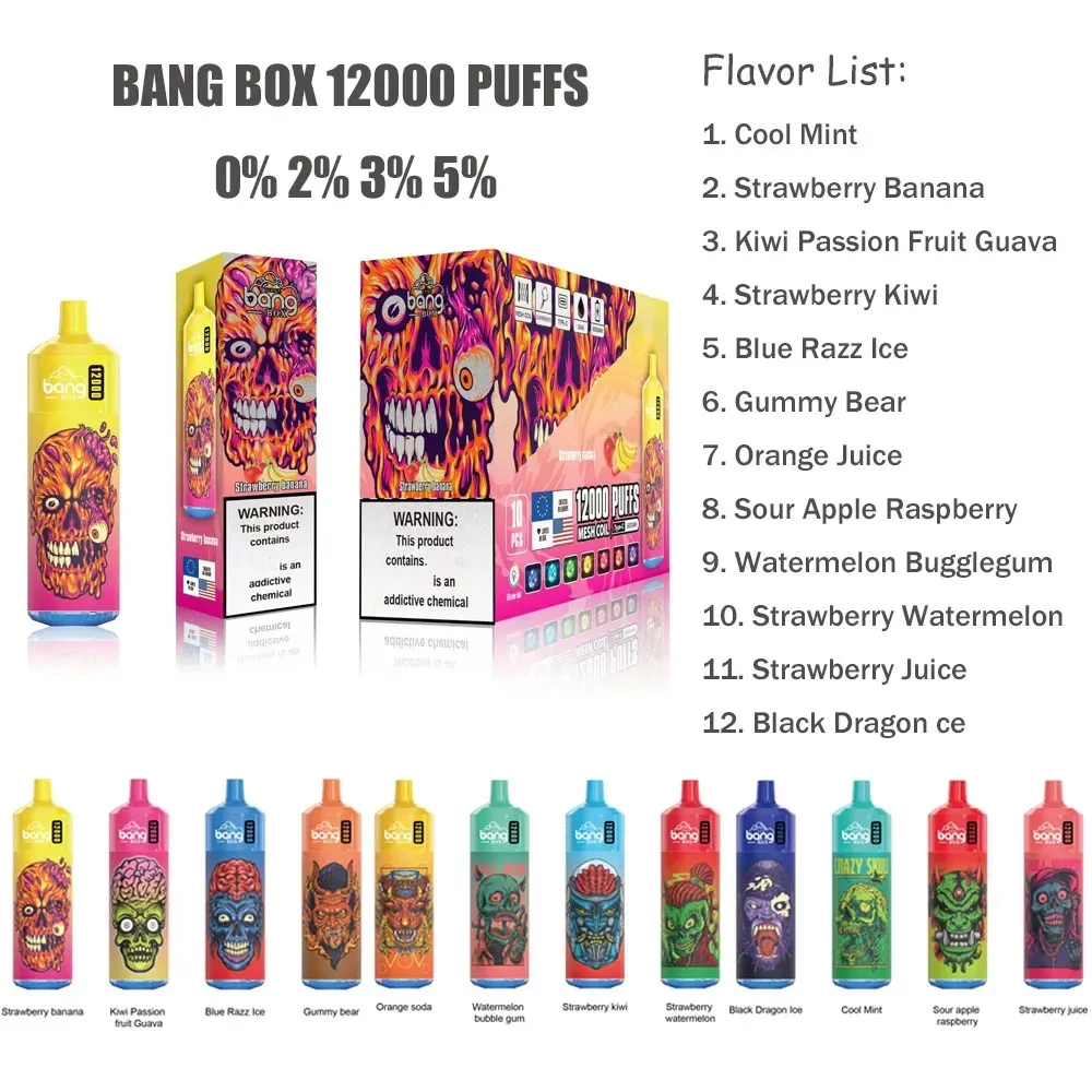 Bang Box 12000 Puffs Bar MESH COIL E Zigarette Einweg Vape 12k Pods Kartusche Vaper ...